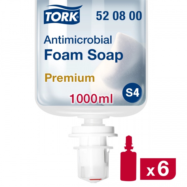Muilas-dezinfekantas putomis Tork Premium Antimicrobial S4, 1000 ml, 520800